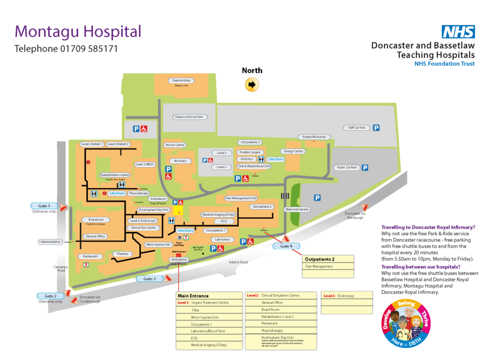 Hospital map - Doncaster and Bassetlaw Teaching Hospitals