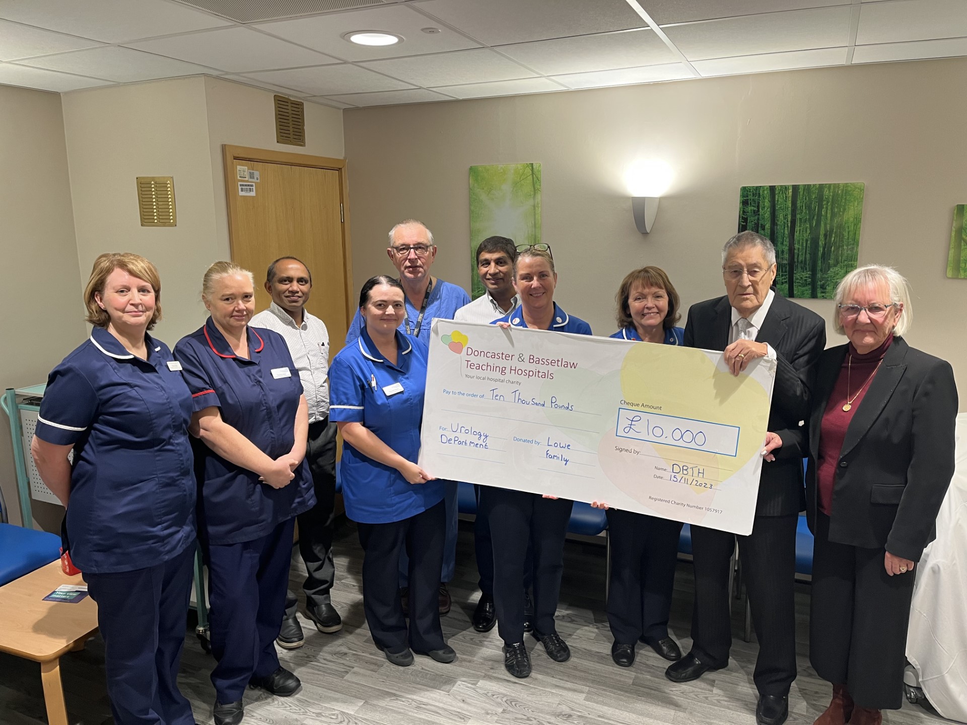 Grateful resident donates staggering £10,000 to urology services at ...