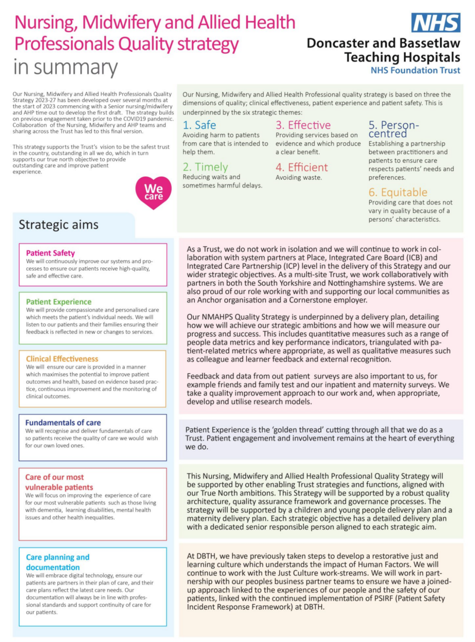 Quality - Doncaster and Bassetlaw Teaching Hospitals