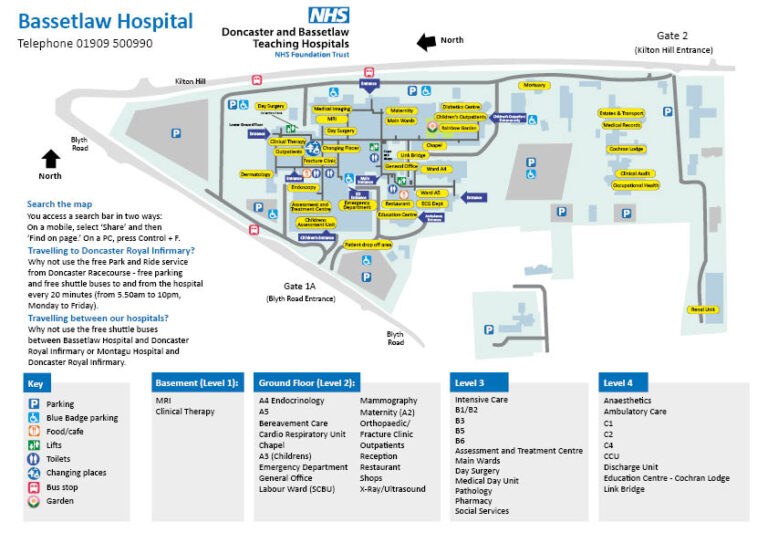 Hospital map - Doncaster and Bassetlaw Teaching Hospitals