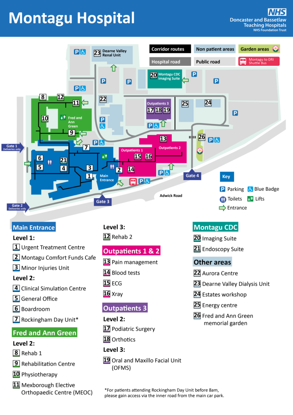 Hospital map - Doncaster and Bassetlaw Teaching Hospitals